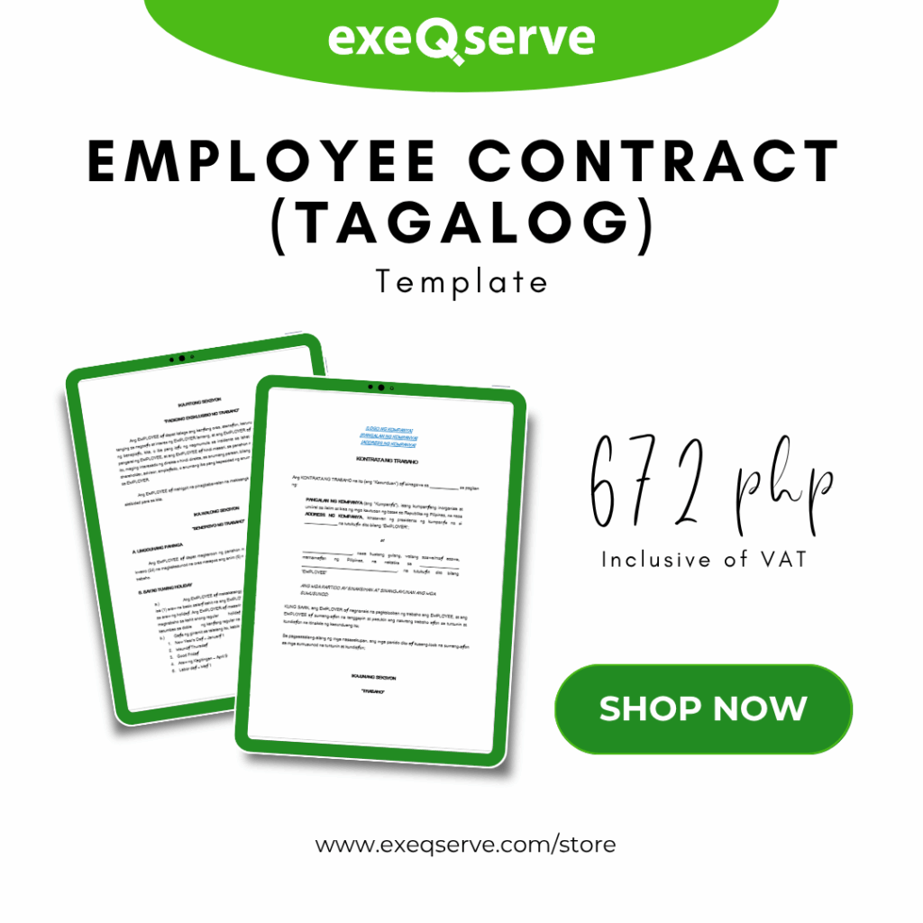 Employee Contract Template (Tagalog) | ExeQserve