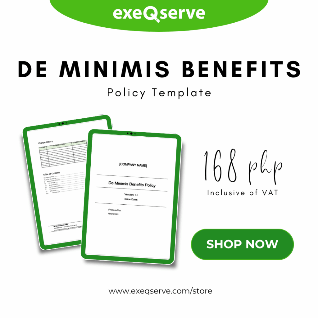 De Minimis Benefits Policy Template | ExeQserve